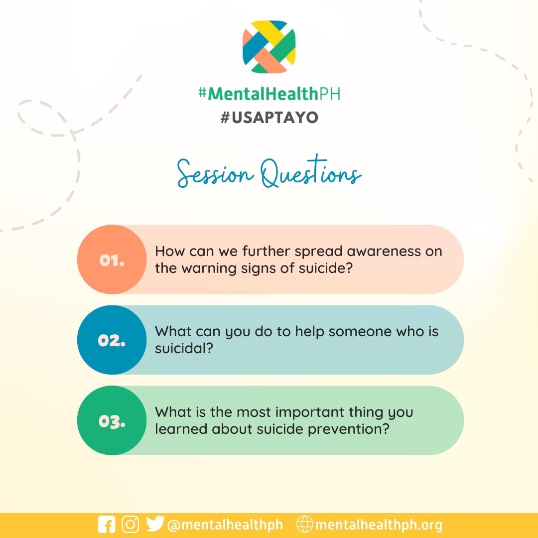 Suicide Prevention 101: #CheckTheSigns and Save a Life - MentalHealthPH